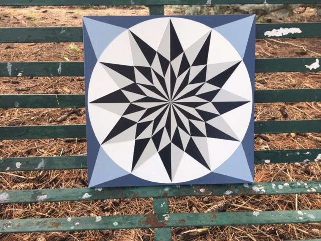 Barn Quilt Eye-catching Mariner's Compass Variation, 4 Sizes Available ...