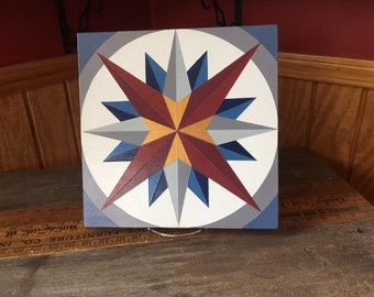 Mariner's Compass Barn Quilt 4 Sizes Available Free Shipping - Etsy