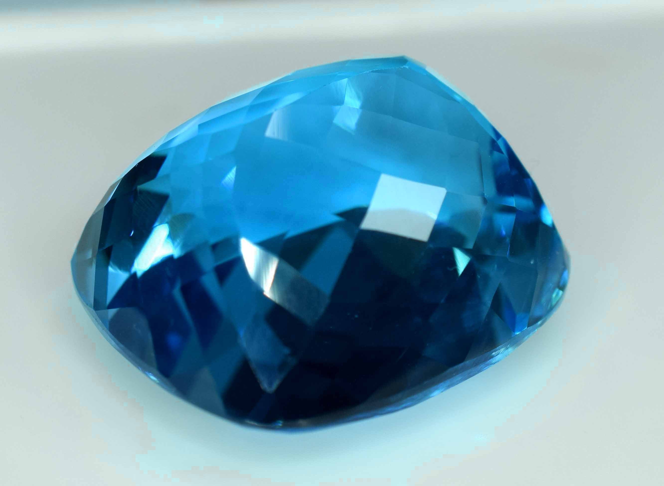 Swiss Blue Topaz Loose Gemstone Electric Blue Color 84.45 | Etsy