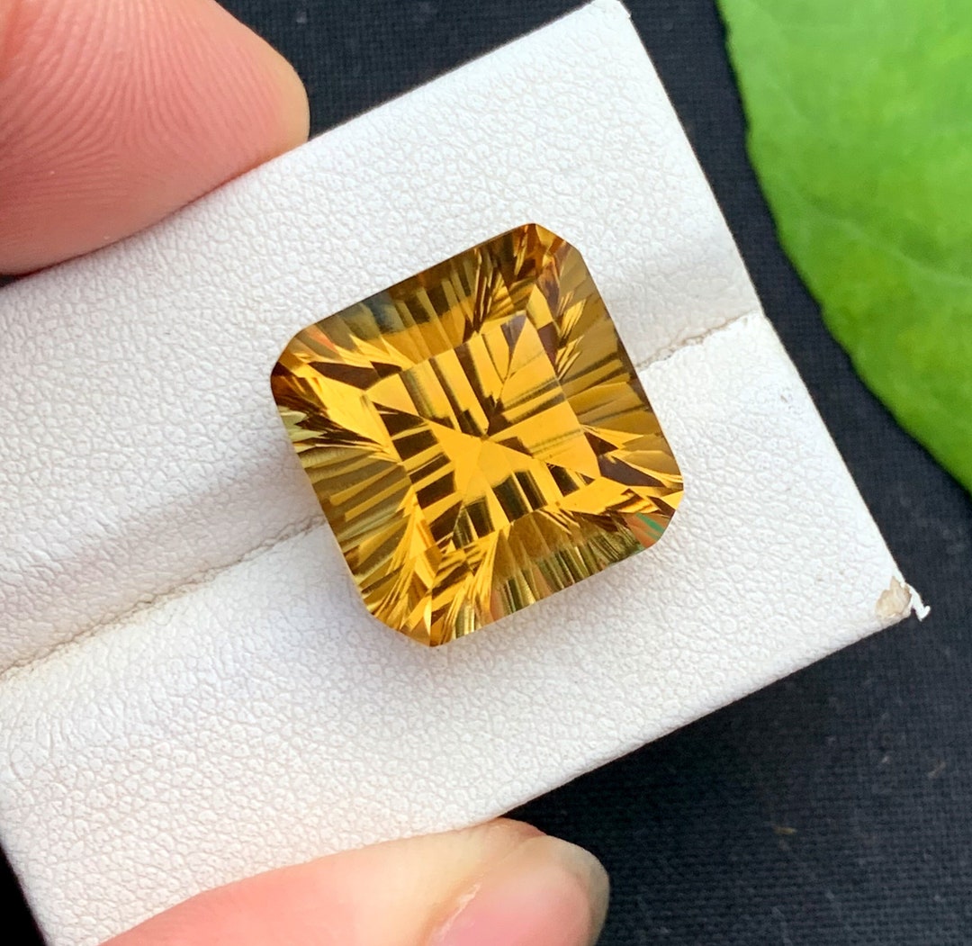 Saffron Mango Color Citrine Gemstone for Sale , Natural Fancy Cut ...