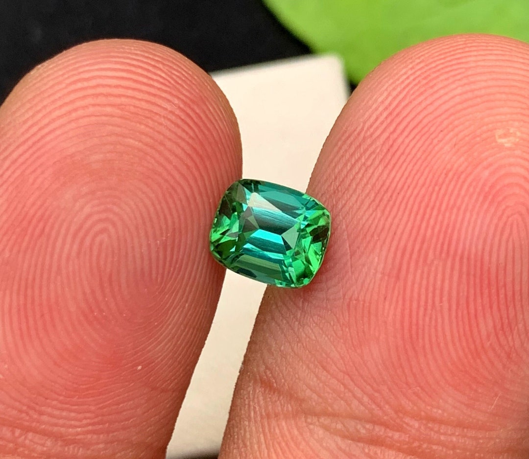 Natural Blue Green Tourmaline Gemstone for Sale Cushion - Etsy