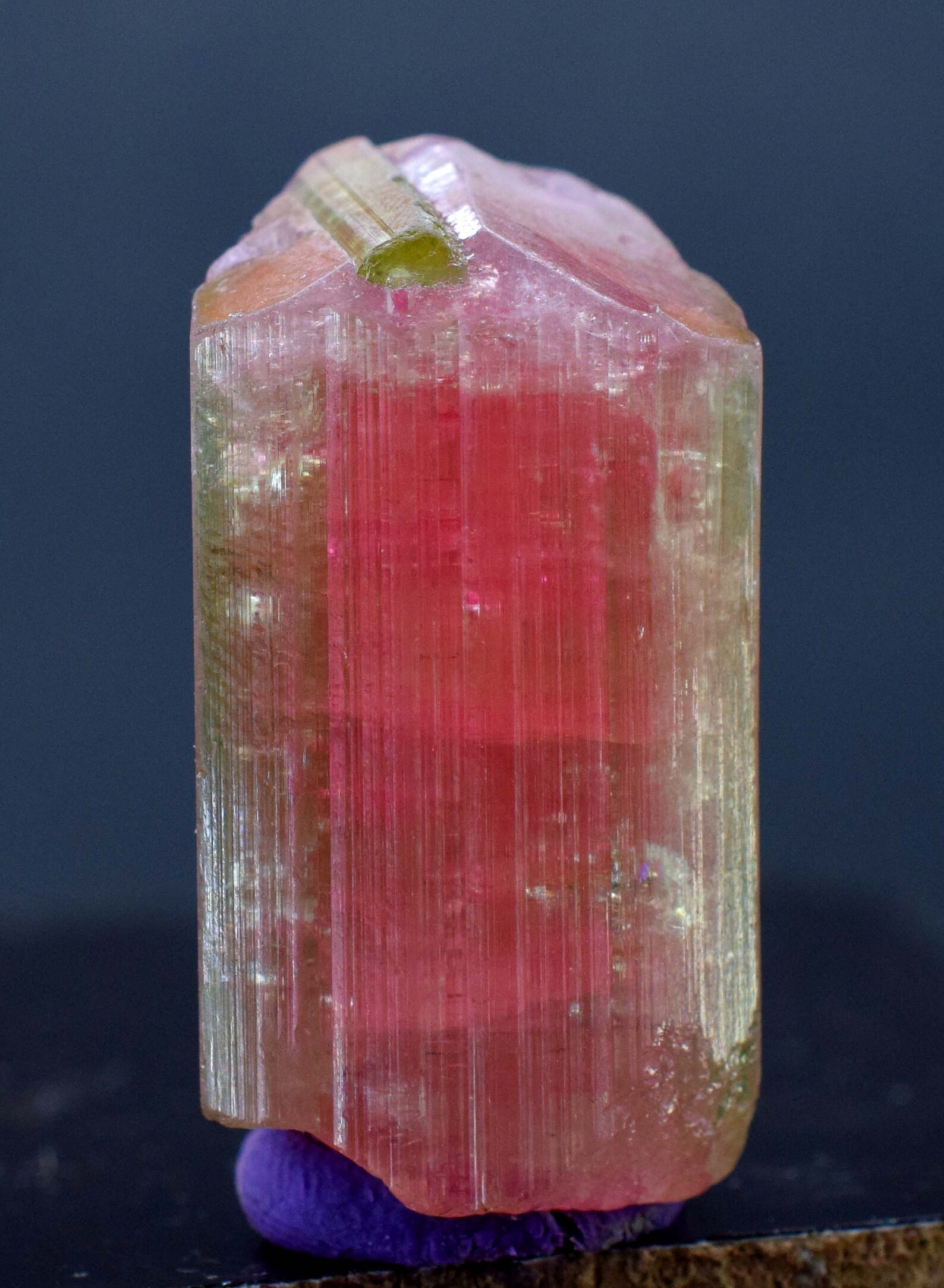 Natural Watermelon Tourmaline Crystal With Diamond Cut Termination From ...