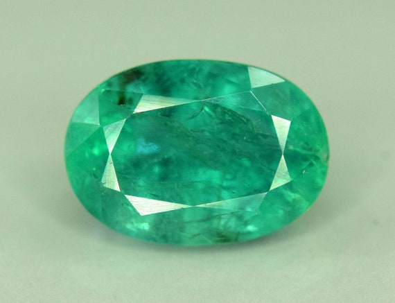 2.50 Carats Oval Cut Deep Green Color Emerald Loose Gemstone | Etsy