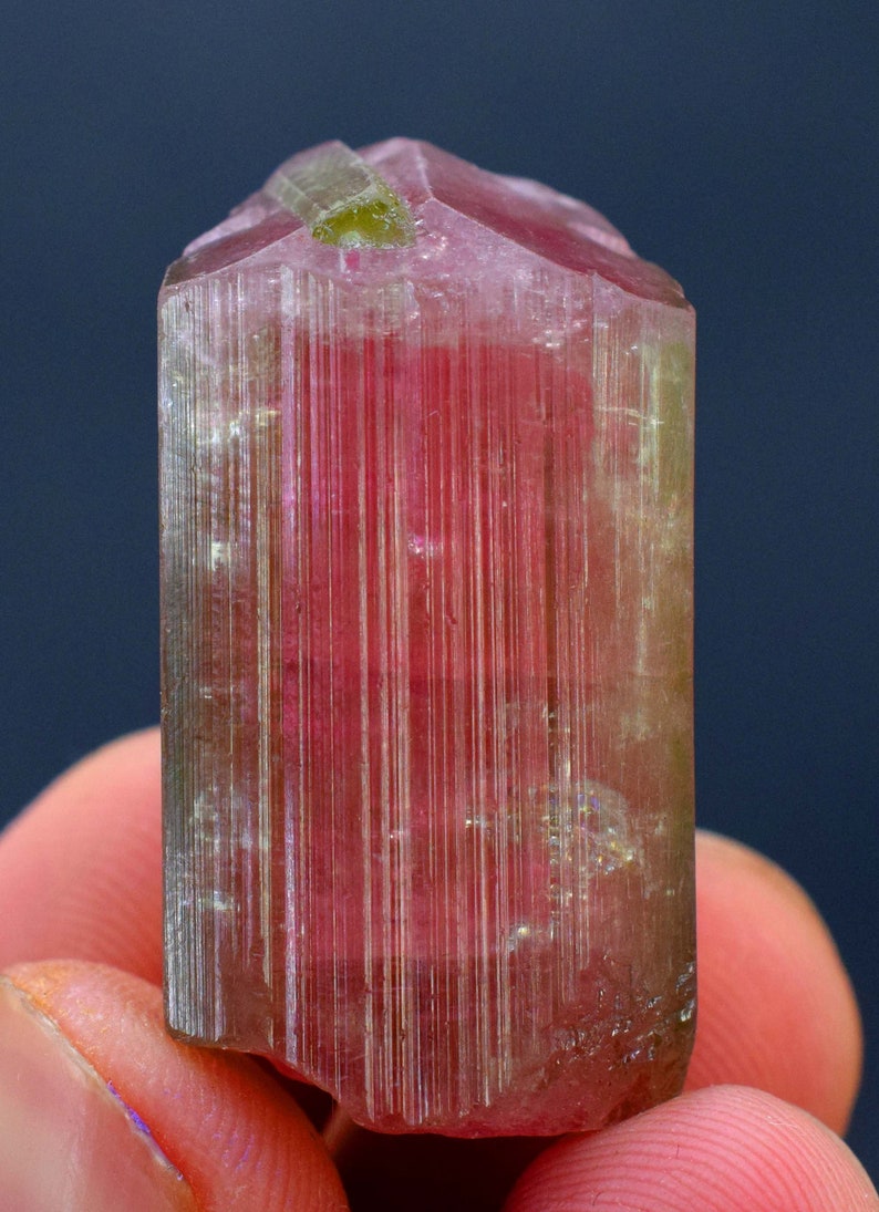 Natural Watermelon Tourmaline Crystal With Diamond Cut Termination From ...