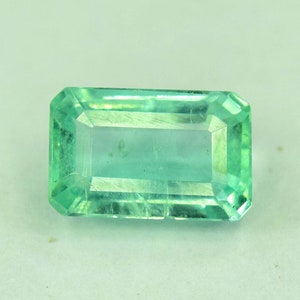 0.85 Carats Emerald Cut Eye Clean Green Color Emerald Loose Gemstone ...
