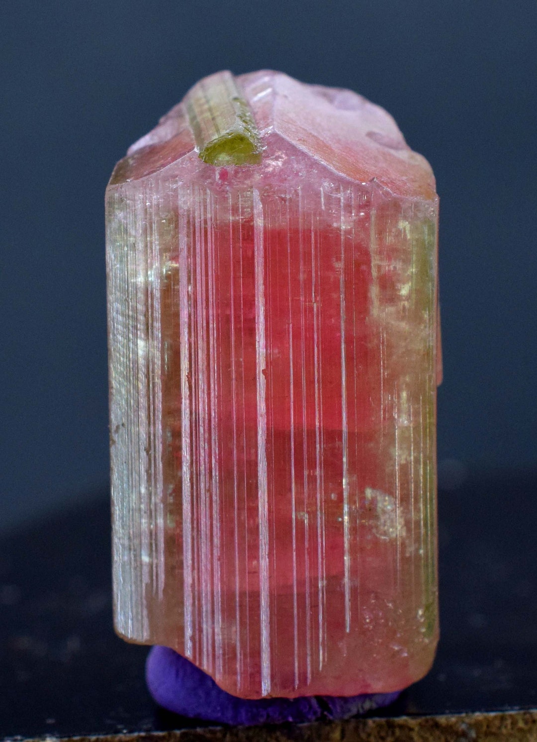 Natural Watermelon Tourmaline Crystal With Diamond Cut Termination From ...