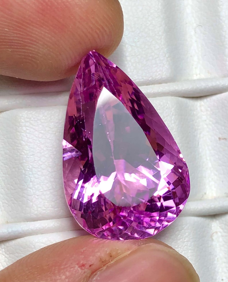 Natural Deep Pink Kunzite Spodumene Loose Gemstone VVS Pear - Etsy