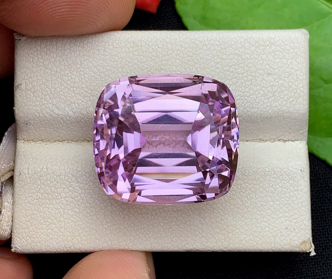 Electric Lavender Pink Kunzite Loose Gemstone , Cushion Shape Kunzite ...