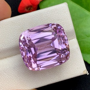 Electric Lavender Pink Kunzite Loose Gemstone , Cushion Shape Kunzite ...