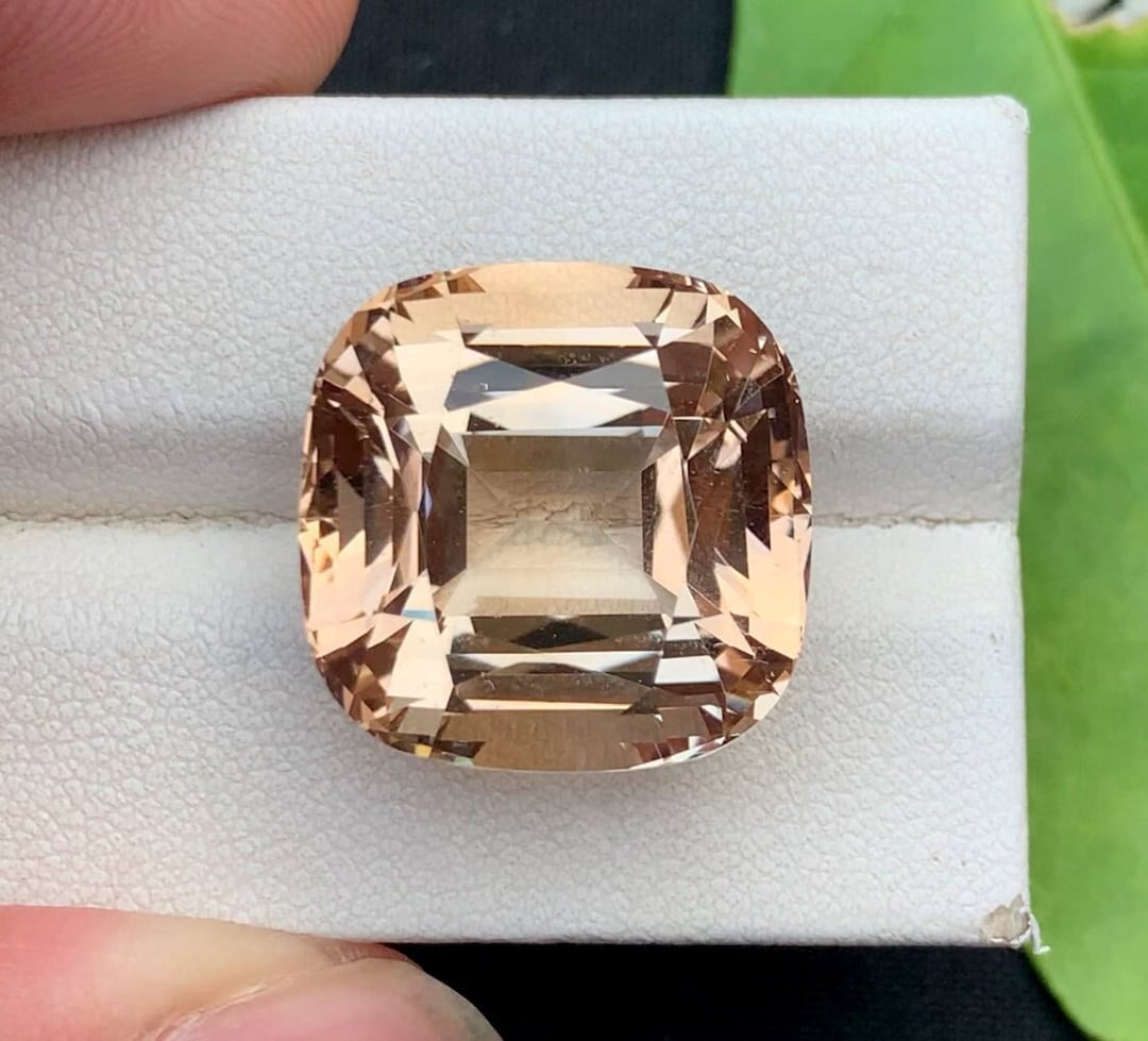 Golden Glow Cushion Cut Imperial Topaz Gemstone , Rich Color Natural ...
