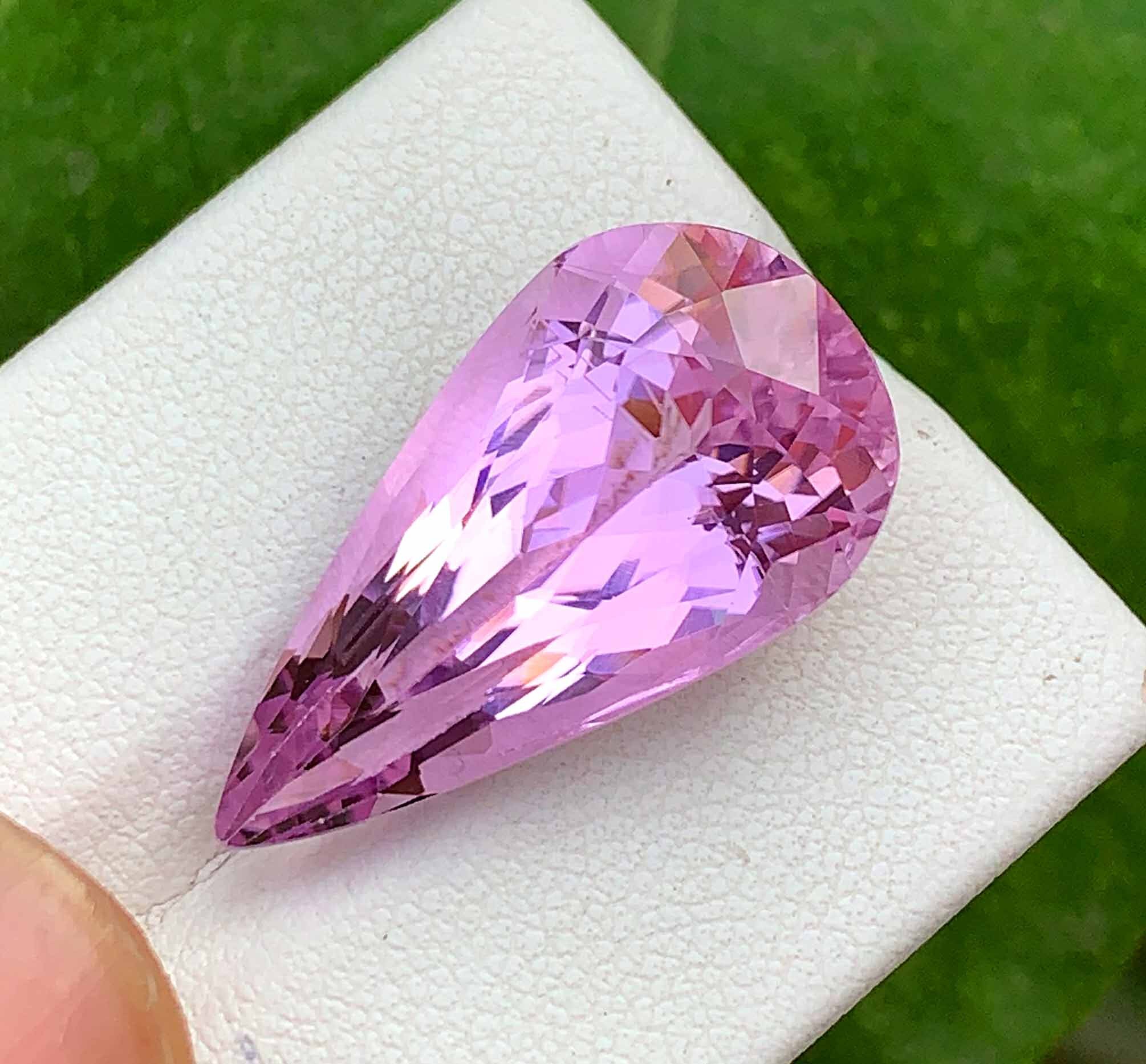 Natural Deep Pink Kunzite Spodumene Loose Gemstone Pear Cut | Etsy