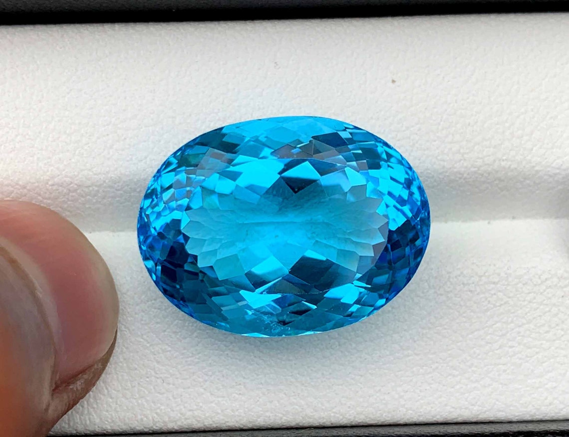 Schweizer blau Topas lose Edelstein elektrische blaue Farbe | Etsy