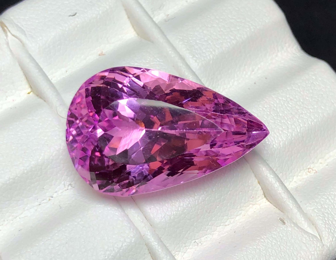 Natural Deep Pink Kunzite Spodumene Loose Gemstone VVS Pear - Etsy