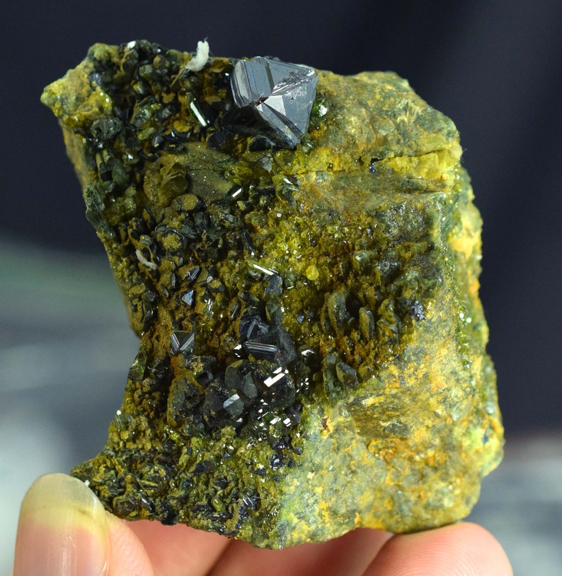 Rare Magnetite With Diopside Crystals Specimen 104 Gram | Etsy