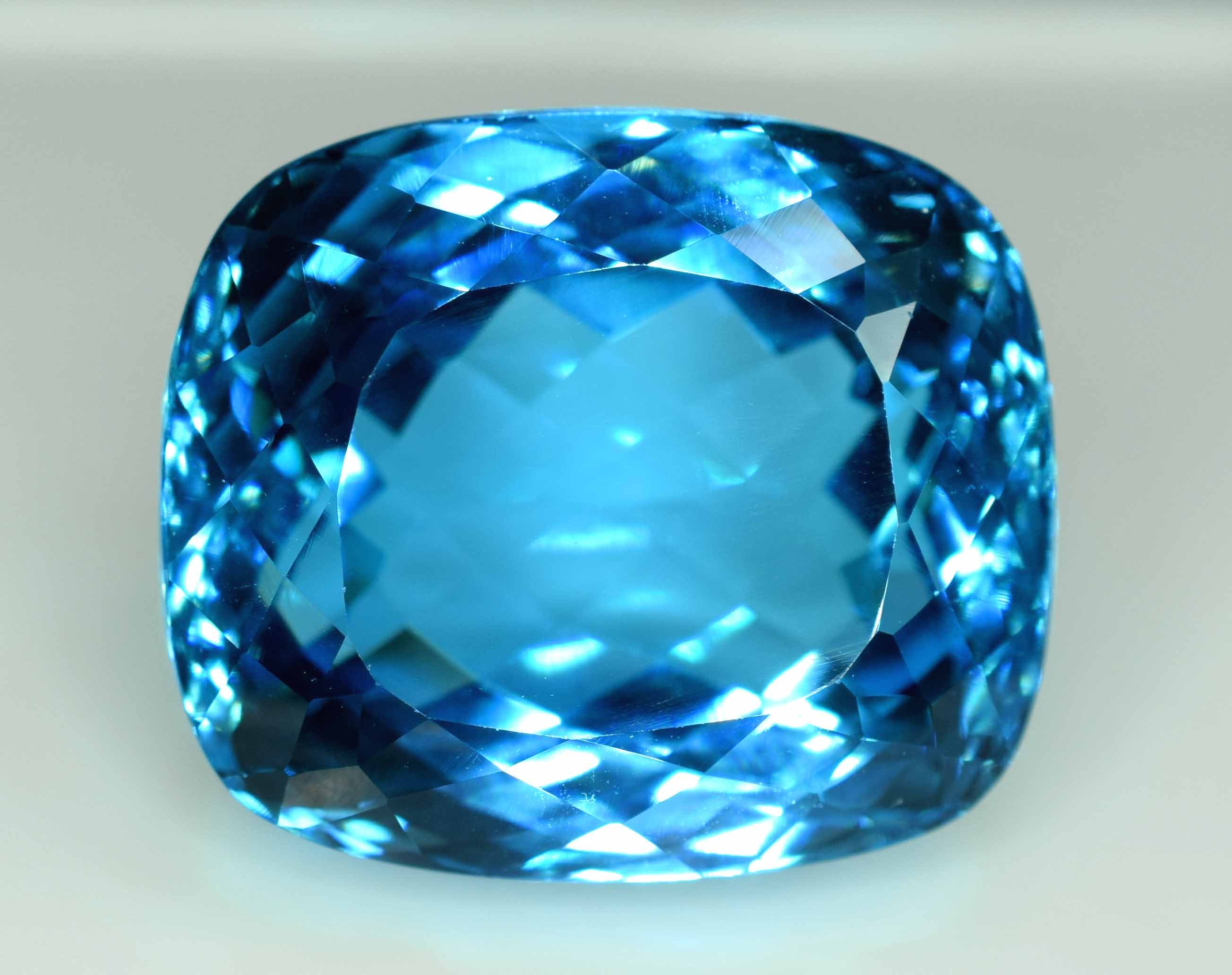 Swiss Blue Topaz Loose Gemstone Electric Blue Color 84.45 - Etsy