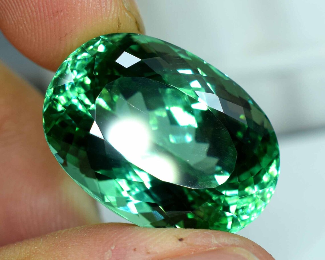 Green Kunzite Spodumene Loose Gemstone Oval Cut 46.40 Carats | Etsy