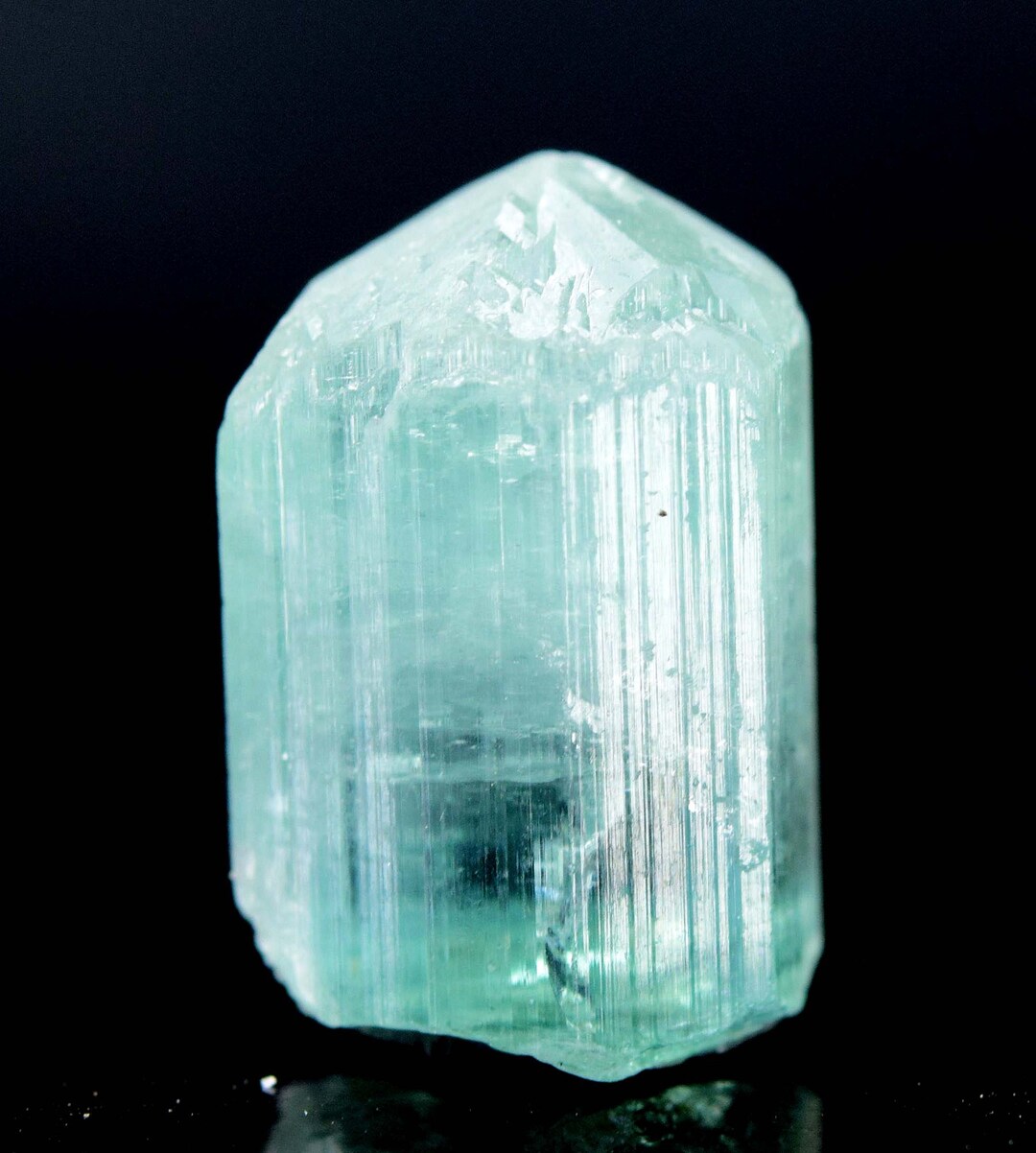 Seafoam Blue Color Natural Tourmaline Crystal Diamond Cut Terminated ...