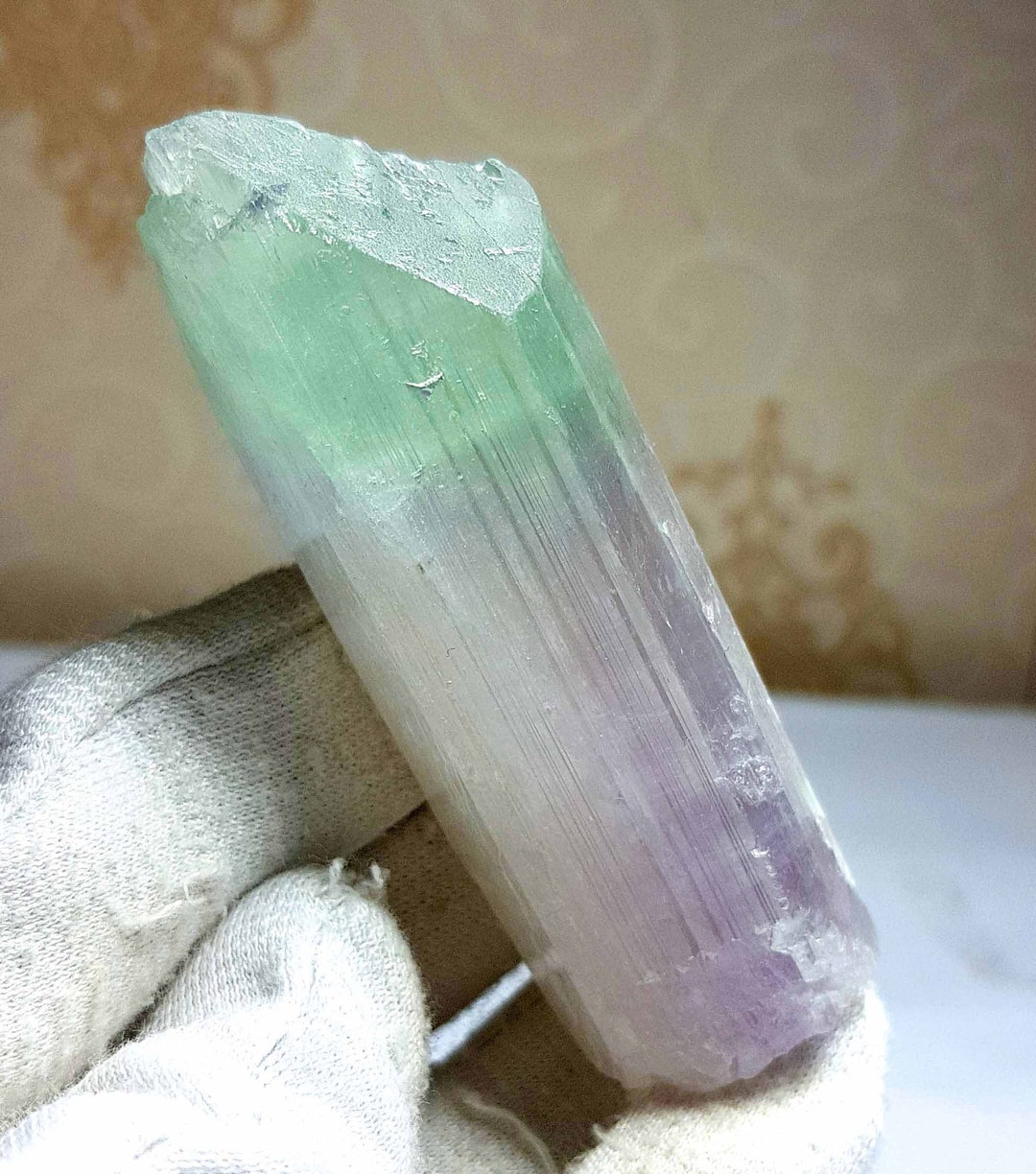 Bi Color Kunzite Spodumene Crystal Completely Terminated and Undamaged ...