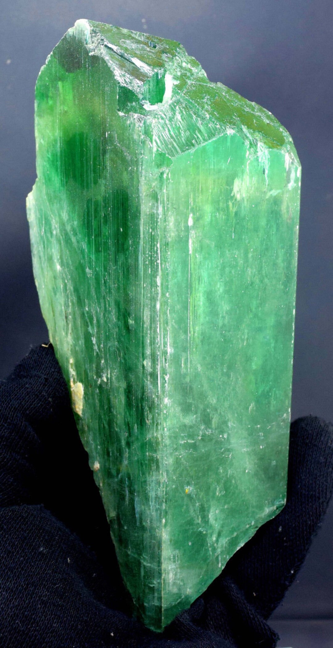 Jumbo Size Green Kunzite Crystal: V-shape Terminated, Afghanistan ...