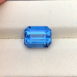 Deep Blue Aquamarine Loose Gemstone: Emerald Cut, 4.85 Carats - Etsy