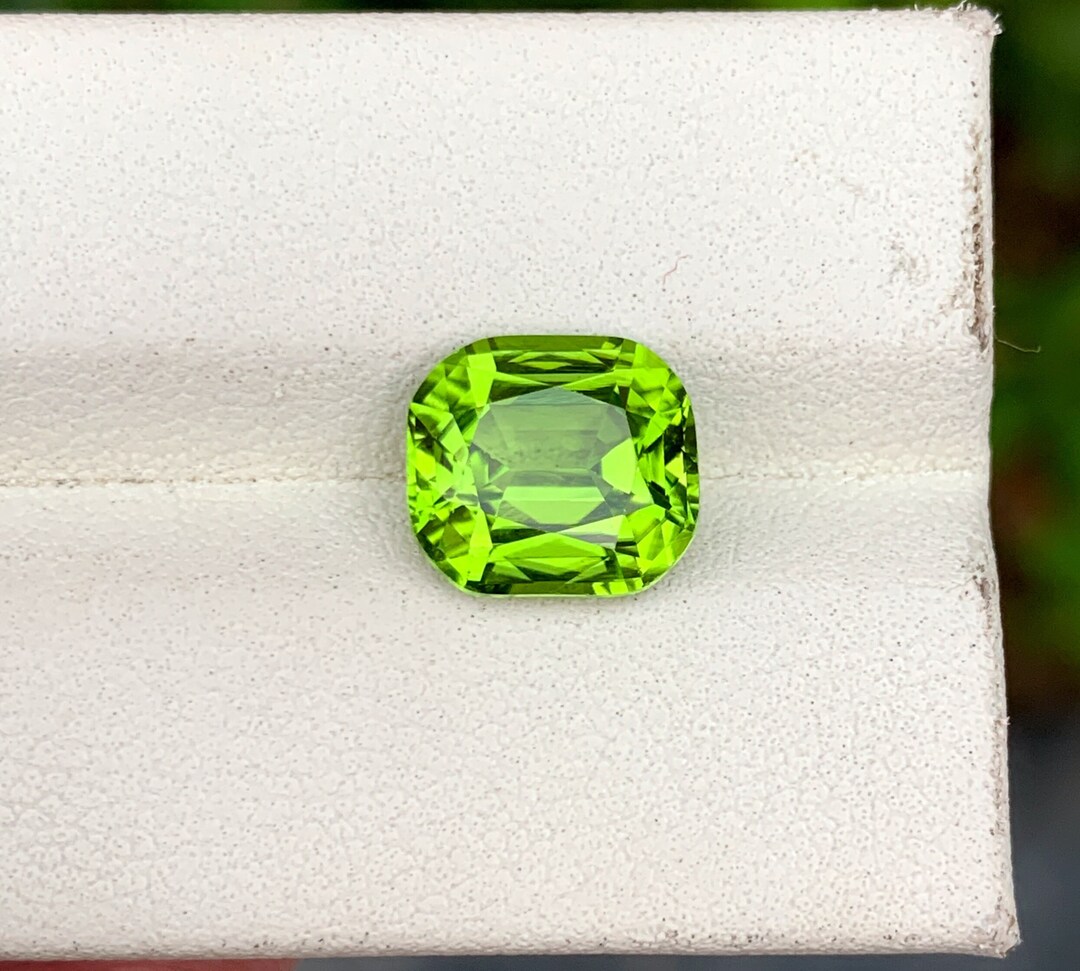 Cushion Cut Peridot Gemstone: August Birthstone, Engagement Ring Stone ...