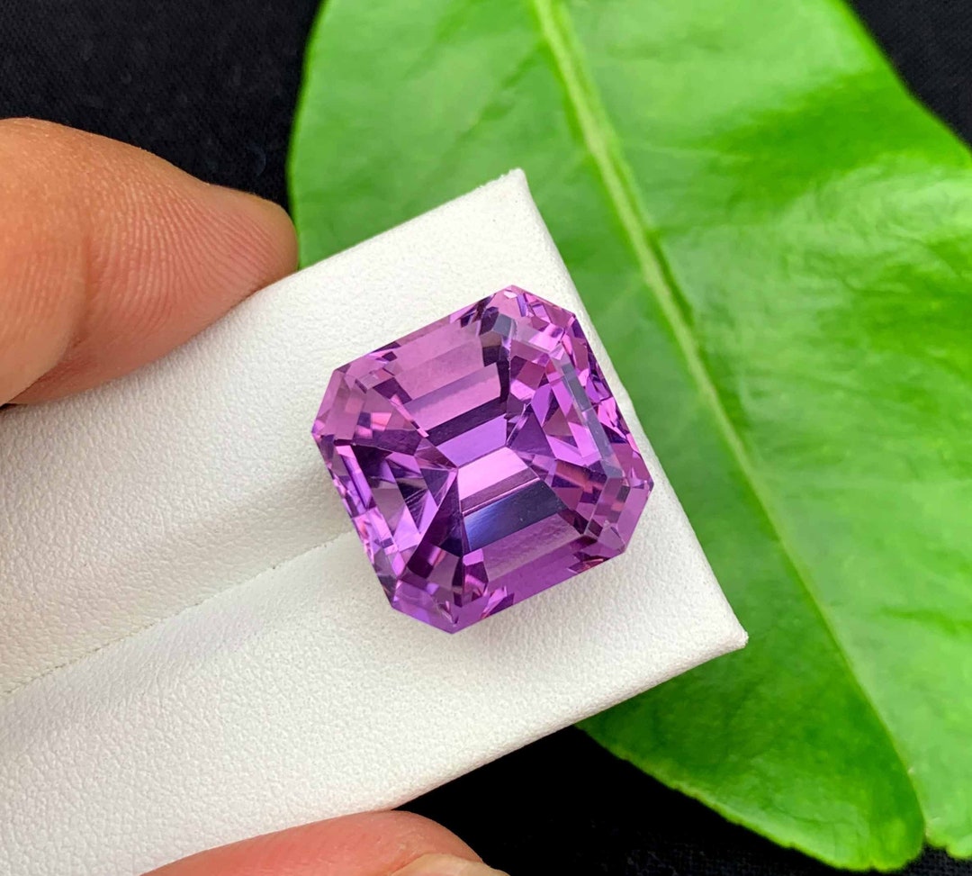 Asscher Cut Amethyst Loose Gemstone - 25.50 quilates - Etsy México