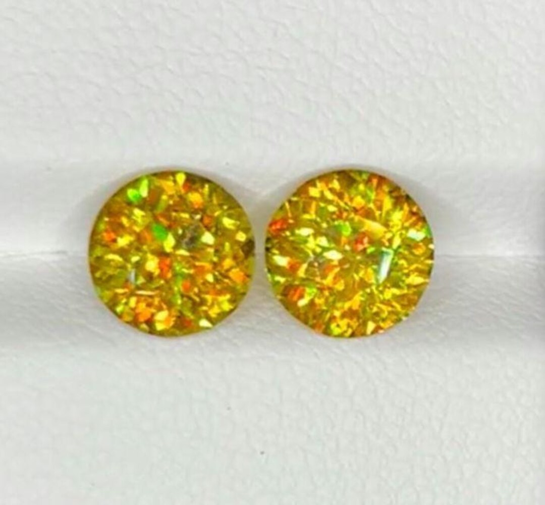 Ultra Fire Sparkling Sphene Titanite Gemstones Pair With Strong ...