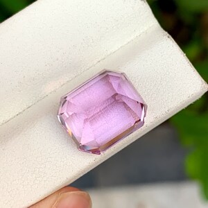 Electric Lavender Pink Kunzite Loose Gemstone , Square Emerald Shape ...