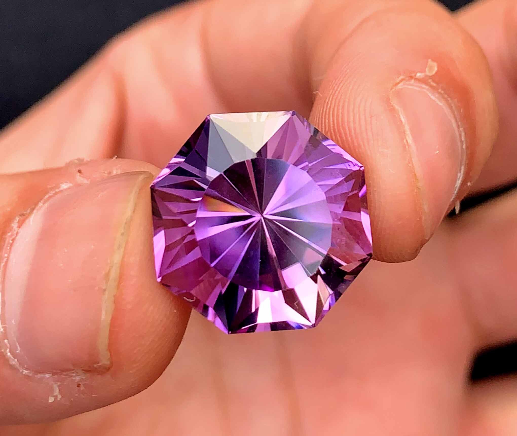 Fancy Cut Natural Amethyst Loose Gemstone 17.50 Carats - Etsy UK