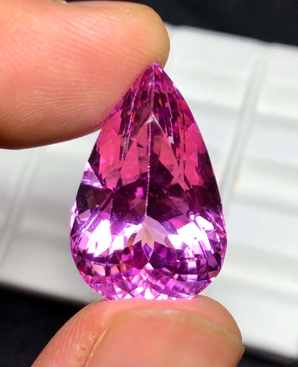 Natural Deep Pink Kunzite Spodumene Loose Gemstone VVS Pear - Etsy