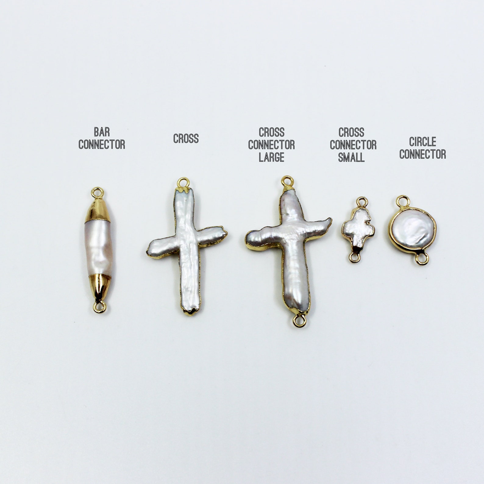 Natural Pearl Cross, Cross Connector, Natural Shapes Pearl Connectors ...