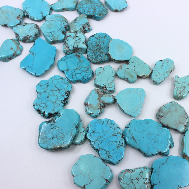 Turquoise Slice Chunk Irregular Bead Stone Slice Vertical - Etsy