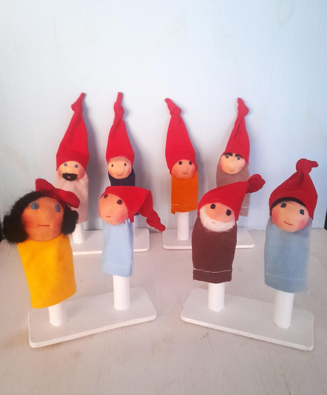 Finger Puppets Snow White & 7 Dwarves Waldorf Style - Etsy