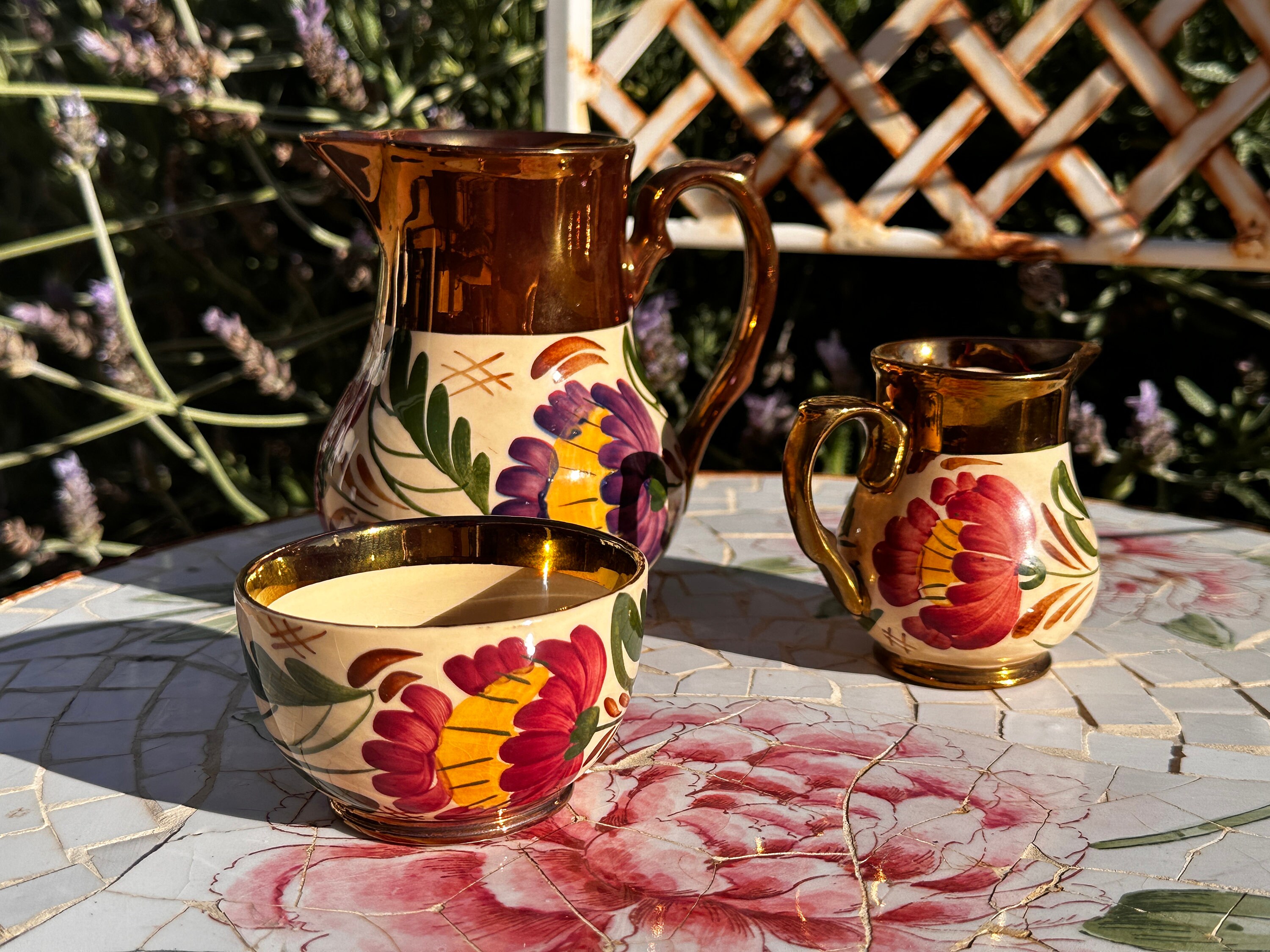 3 Piece Vintage Harvest Ware Wade England Creamer, Sugar, Pitcher - Etsy