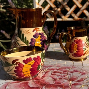 3 Piece Vintage Harvest Ware Wade England Creamer, Sugar, Pitcher - Etsy