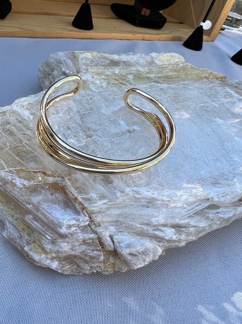 Layered Gold Cuff Bracelet - Etsy