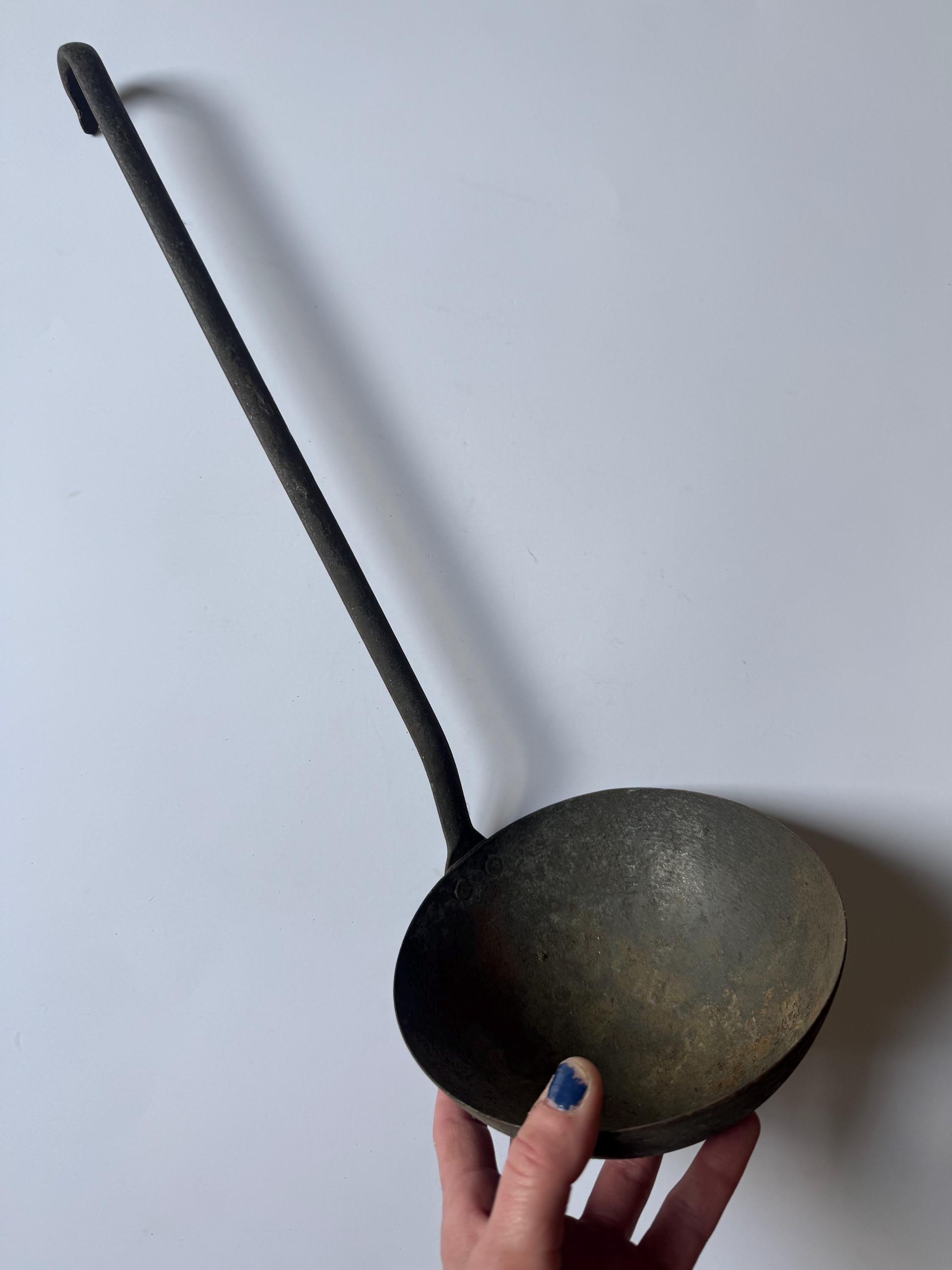 Antique Hand Forged Wrought Iron Oversized Farmhouse Vibe Ladle - Etsy