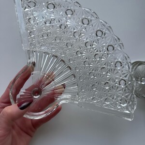 Set of 4 Vintage Glass Hand Fan Snack Plates - Etsy