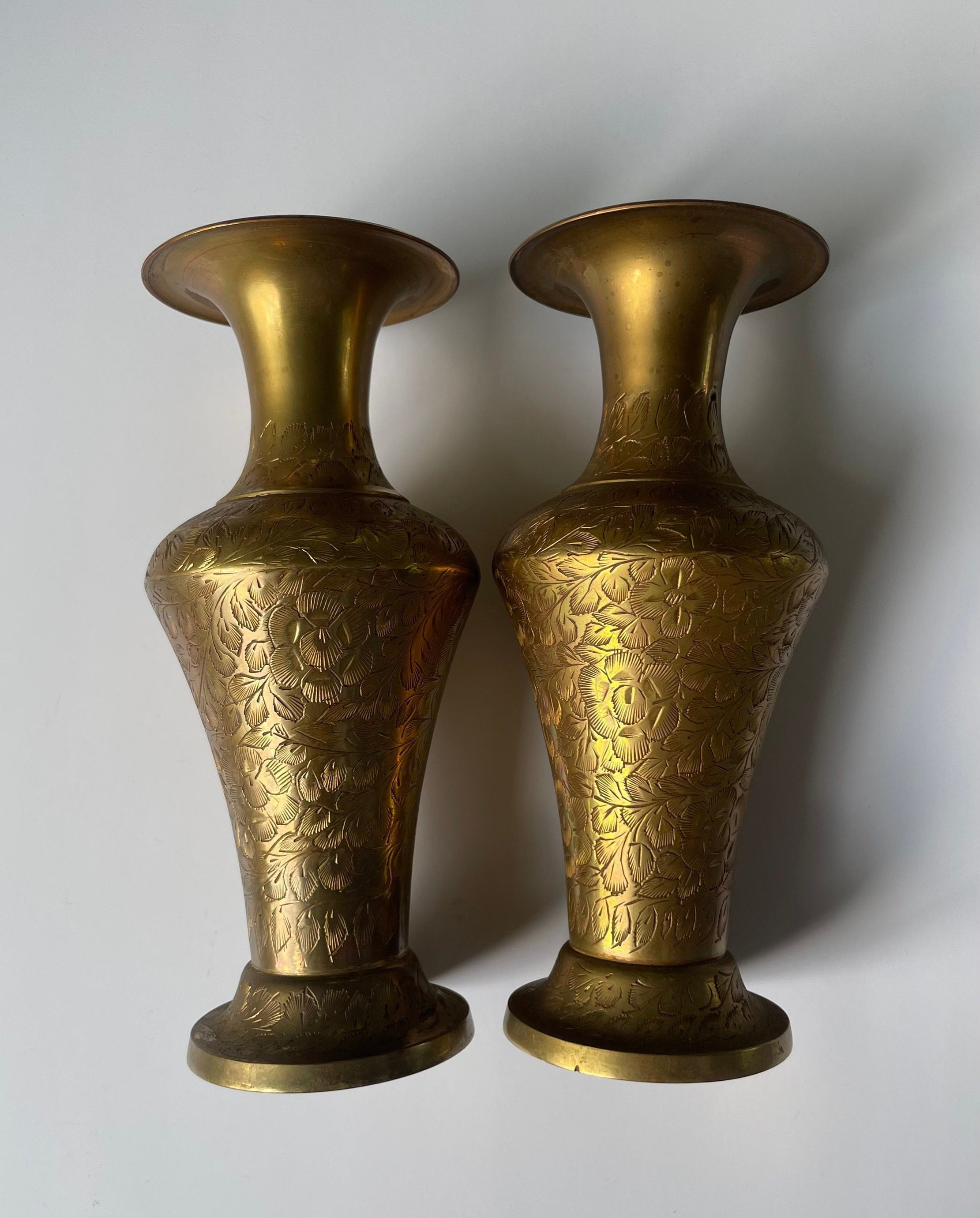 8 Vintage brass Vases - munimoro.gob.pe