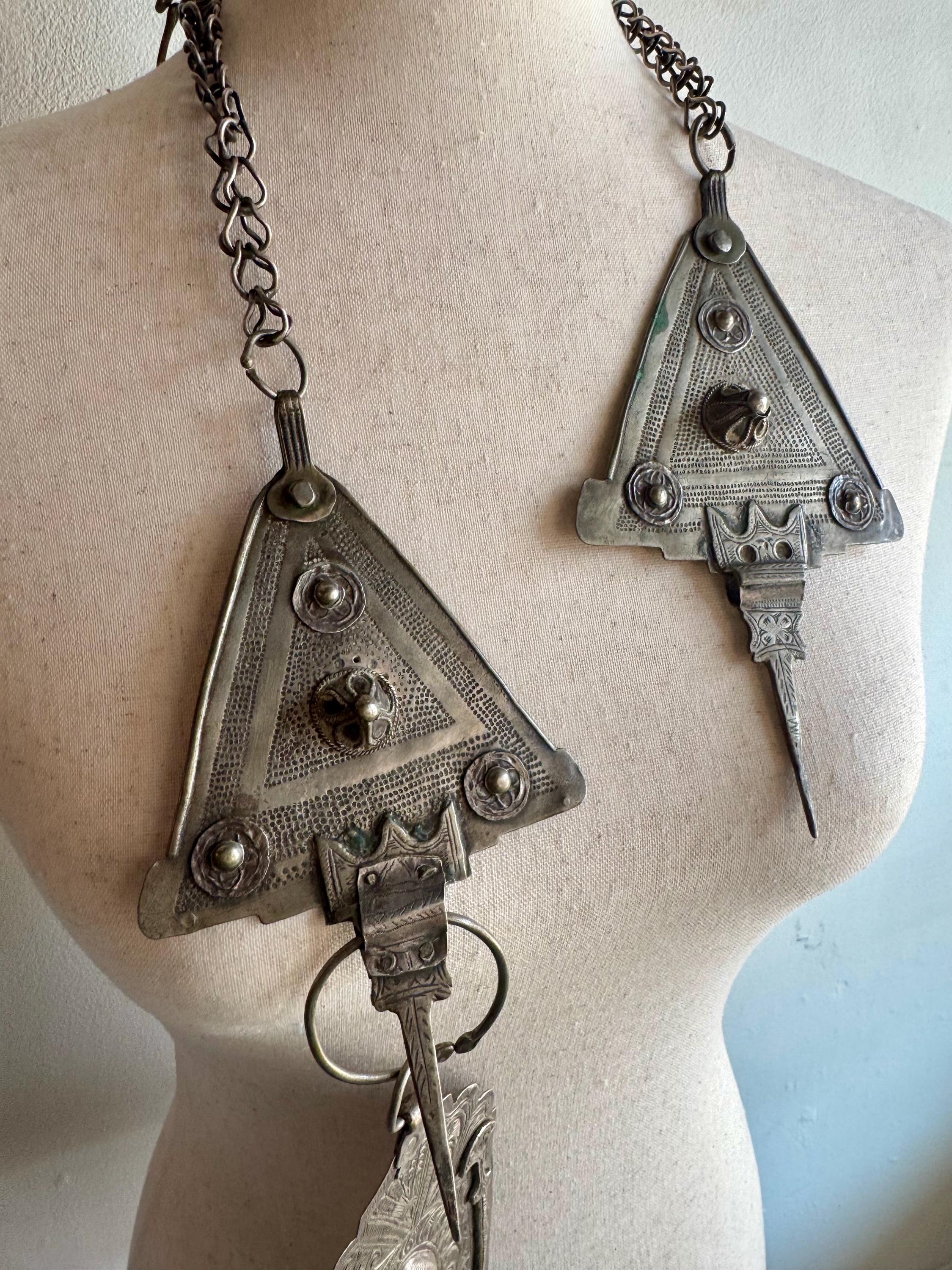 Antique Berber Moroccan 3 Pendant Fibulae Adorning Cloak Clasp - Etsy