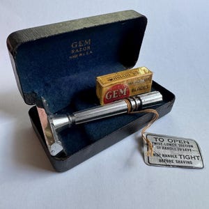 Antique 1930s Deadstock Gem Micromatic Single Edge Safety Razor With ...