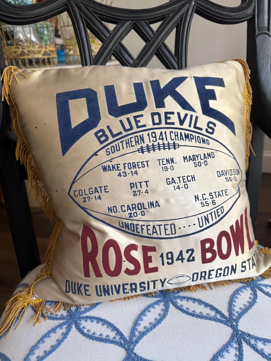 Vintage 1941 Commemorative Duke Blue Devils SCC Champions / Rose Bowl ...