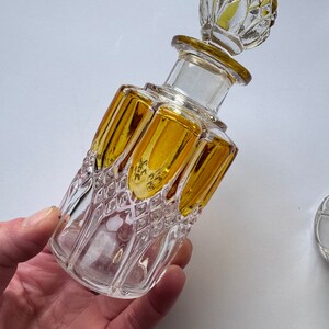 Antique Art Deco Val St. Lambert Crystal Yellow Accent Perfume Bottles ...