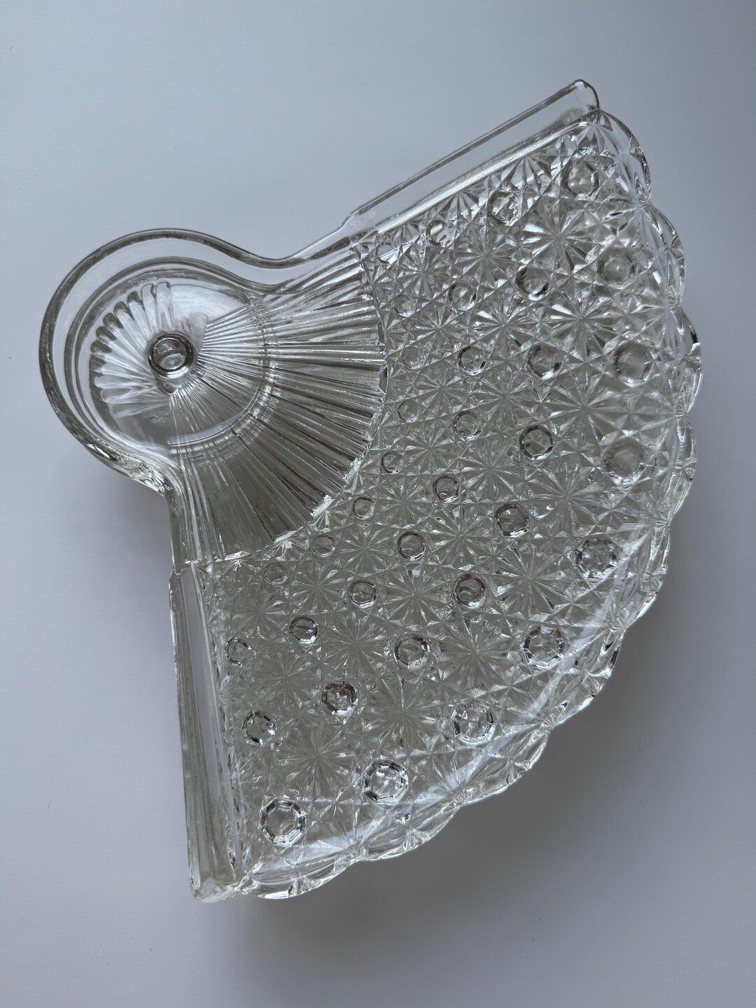 Set of 4 Vintage Glass Hand Fan Snack Plates - Etsy