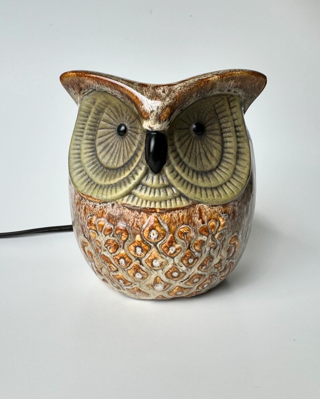 Vintage Ceramic Owl Table Lamp - Etsy