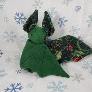 Hollyberry Batling! - Stuffed Plush Bat, Made to Order, Unique Gift ...