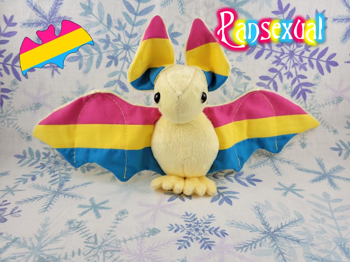 Pansexual Batling! - Stuffed Plush Bat, Made to Order, Unique Gift ...