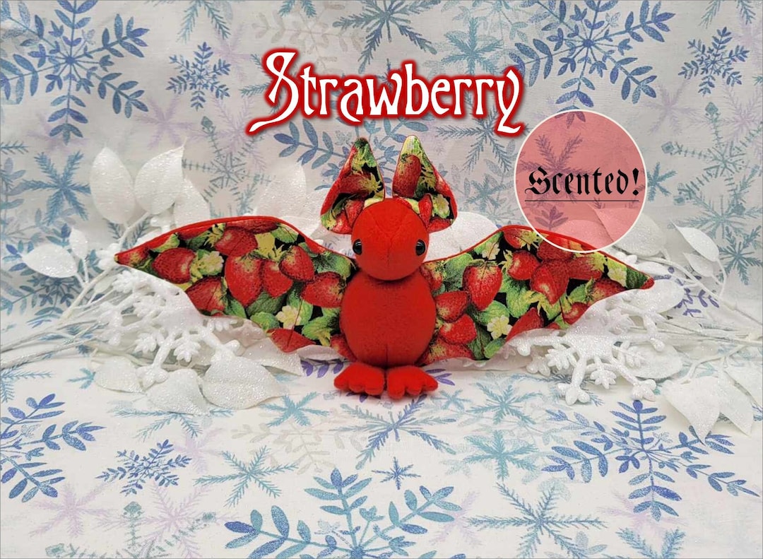 Strawberry Batling! - Stuffed Plush Bat, Made to Order, Unique Gift ...