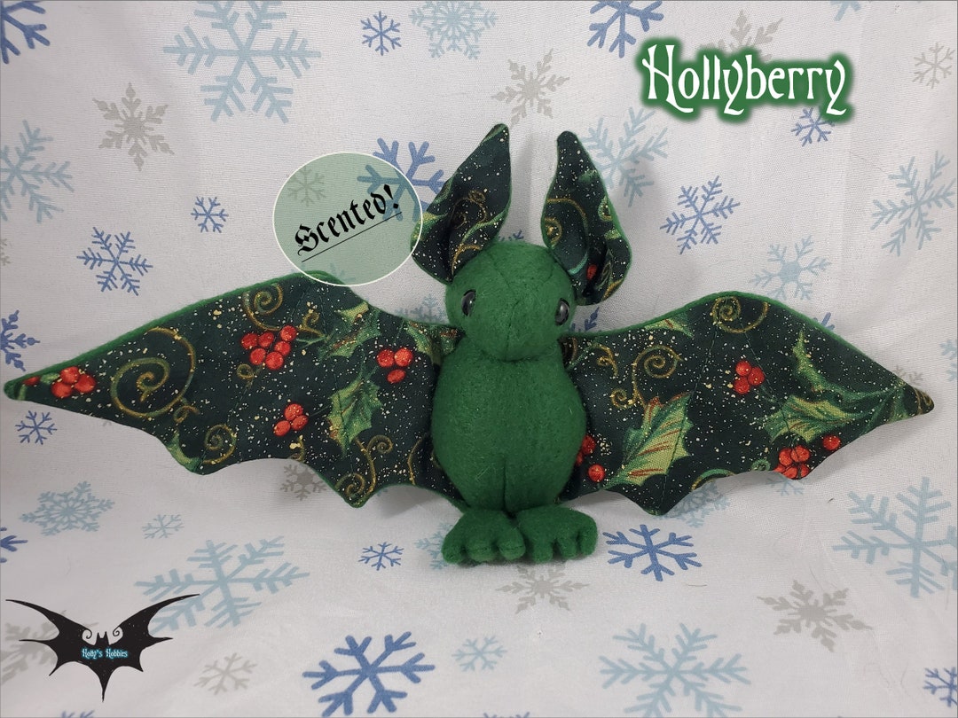 Hollyberry Batling! - Stuffed Plush Bat, Made to Order, Unique Gift ...