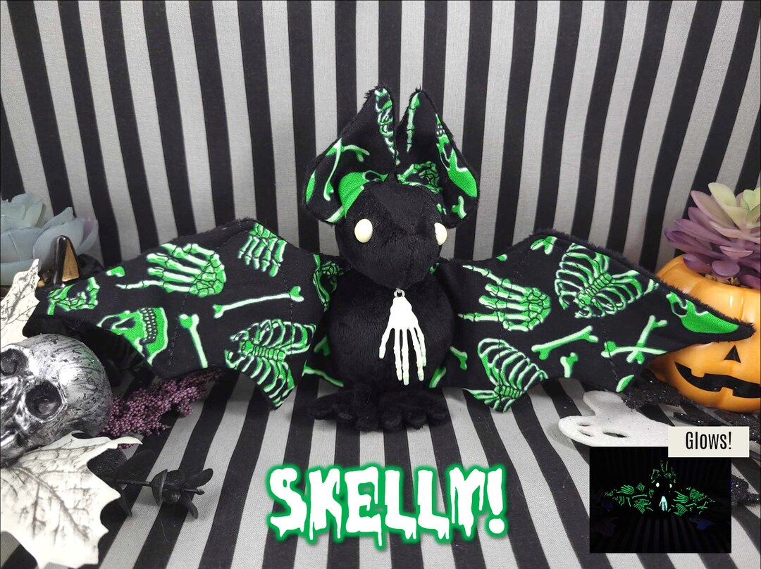 Skelly Special Halloween Batling GLOWS Stuffed Plush Bat, Plushie ...